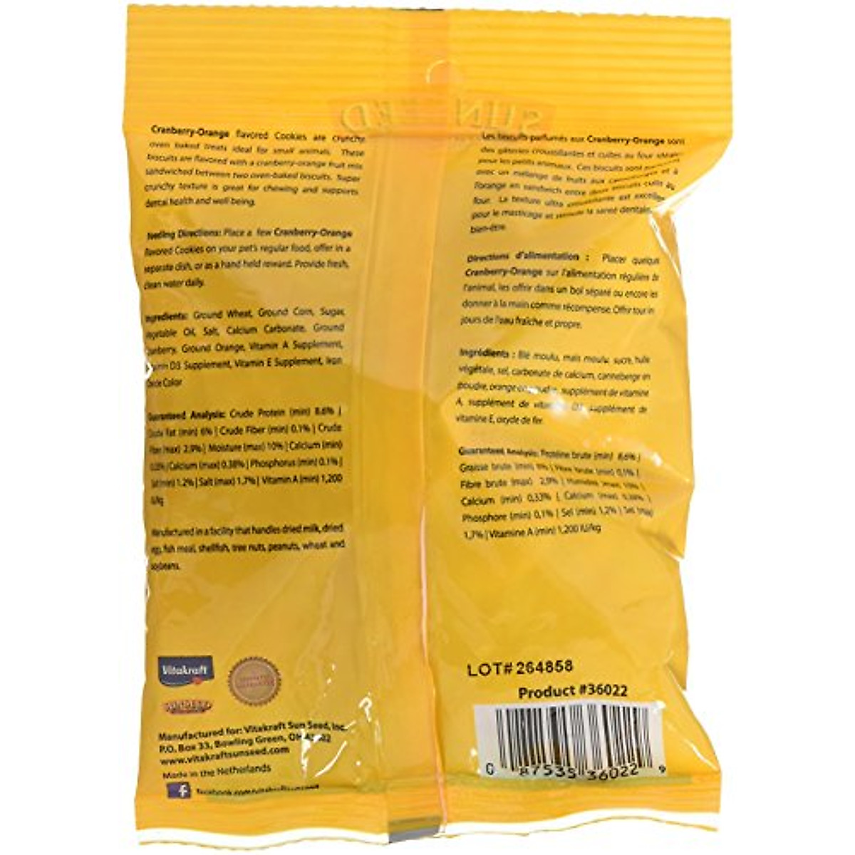 Sunseed Company 36022 Cranberry-Orange Animalovens Small Animal Treat, 4 Oz