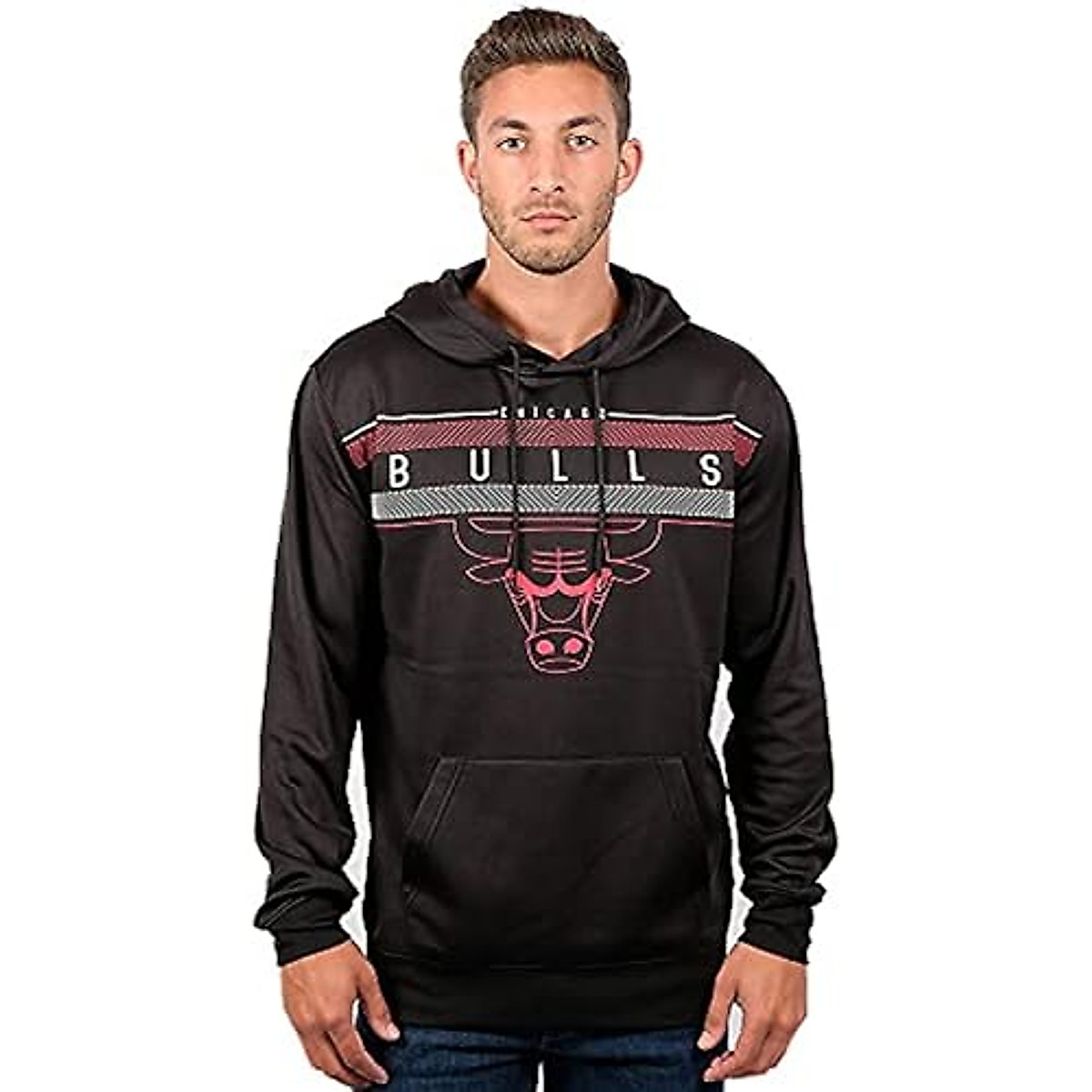 Ultra Game NBA Official Men’s Super Soft Midtown Hoodie Pullover Sweatshirt - Unisex, Chicago Bulls, Black, Small