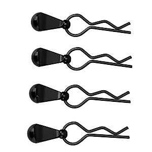 DAUERHAFT RC Car R Clips, Stainless Steel Easy Installation Durable 4Pcs RC Car Body Clip with Aluminum Alloy Handle for 1/10 RC Cars for 1/8 RC Cars(Black)