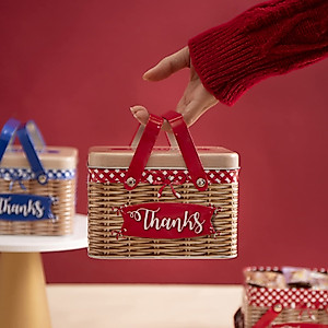 LONG TAO 2 Pcs Cookie Jar Jars Candy Cookie Tins Sugar Cans Food Storage Containers Storage Box with Handle and Lid for Home Kitchen Counter Decorative Snack Storage (Red)