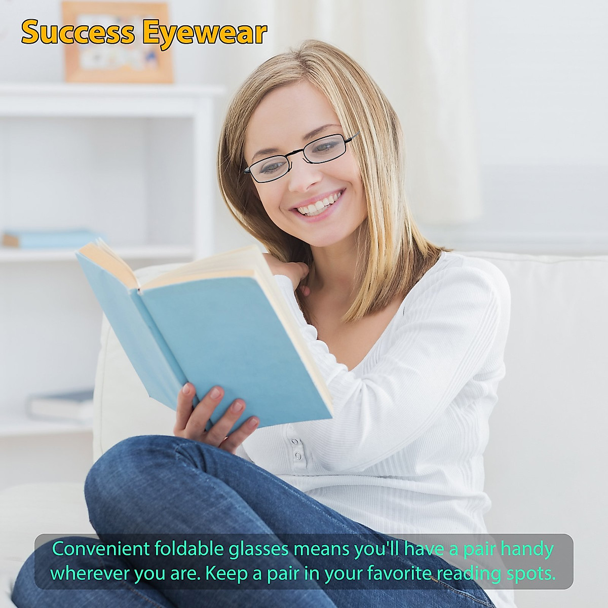 Success Eyewear Reading Glasses 2 Pair Black and Gunmetal Readers Compact Folding Glasses for Reading for Men and Women Case Included Bundle: Set of Black and Gunmetal With 2 Cases 1.5