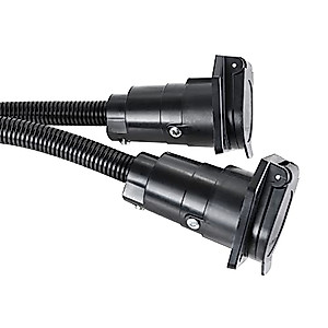 Oyviny 7 Way Y Splitter Trailer Adapter for Pulling Slide in Camper and Trailer, 7 Way Female to Dual 7 Way Male Trailer Connector 20.5 Inches