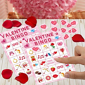Valentine's Day Bingo Game for Kids 24 Players Valentine Party Game