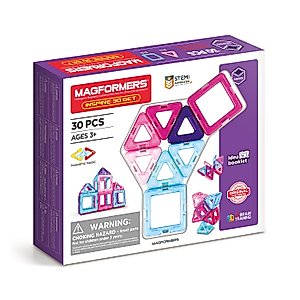 Magformers Inspire Set (30-Pieces) Building Blocks, Educational Magnetic Tiles Kit, Magnetic Construction STEM Toy Set - 63097