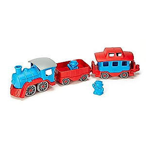 Green Toys Train & Storybook Set - Pretend Play, Motor Skills, Reading, Kids Toy Vehicle Gift Set. No BPA, phthalates, PVC. Dishwasher Safe, Recycled Materials, Made in USA.