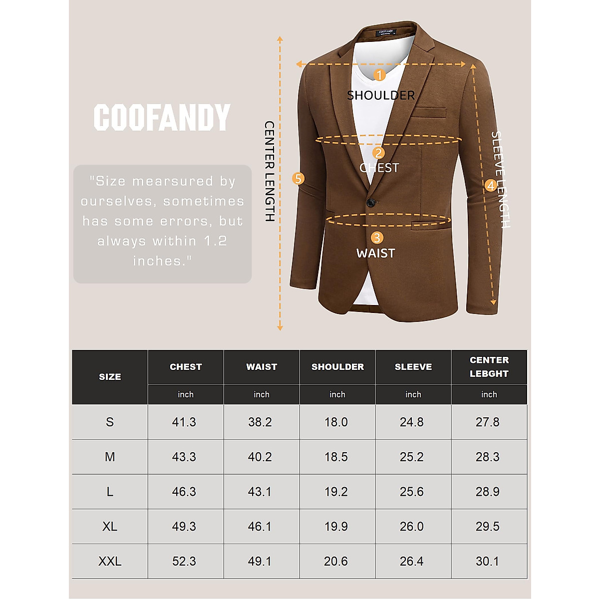 COOFANDY Men's Knit Blazer Jacket Lightweight Sport Coats Brown Casual Suit Jackets Brown XXL