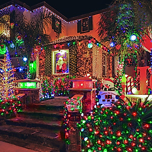 KNONEW 600ft 1500 LED String Lights Outdoor Christmas Lights 8 Modes & Timer Fairy Light Plug in Waterproof LED String Lights for Xmas Yard Tree Wedding Party Holiday Decorations (Red and Green)