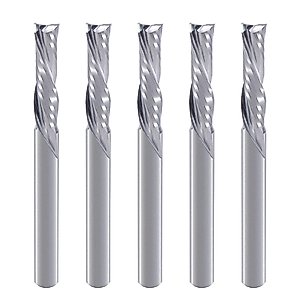 Downcut Spiral Router Bits 5/32 inch Shank, 5/32 inch Cutting Diameter,0.67 inch Cutting Length,Solid Carbide CNC Router Bits End Mill for Wood Cut, Carving
