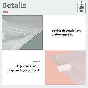 Meetall 4Pack Hanging Vacuum Storage Bag Reusable Space Saver Compressed Bag with Hangers.2pcs in 26.3x35.4inch(67x90cm) and 2pcs in 26.3x43.3inch (67x110cm).Work with Any Vacuum Cleaner.