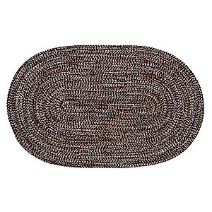 Better Trends Chenille Tweed Braid Collection is Durable and Stain Resistant Reversible Indoor Area Utility Rug 100% Polyester in Vibrant Colors, 22" x 40" Oval, Navy & Smoke Blue