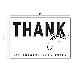 50 Simple Modern 4x6 Thank You for Supporting Small Business Cards - Customer Thank You for Order Cards - Small Online Business Package Insert
