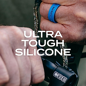 QALO Women's Rubber Silicone Ring, Classic Sparkle Rubber Wedding Band, Breathable, Durable Engagement Silicone Ring, 5.5mm Wide 2.5mm Thick, Pixie Dust, Size 6