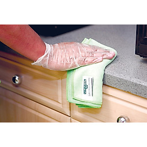 Unger MF400 SmartColor MicroWipe Heavy Duty Microfiber Cloth, 16" Length x 15" Width, Green (Case of 10)