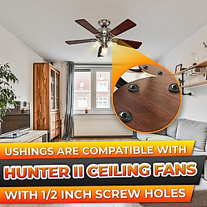 18 Pcs Rubber Grommet Kit for Hunter Ceiling Fan Parts - Grommets for Hunter Fan Blade Grommets Spare Kit - Ceiling Blade Rubber Washers