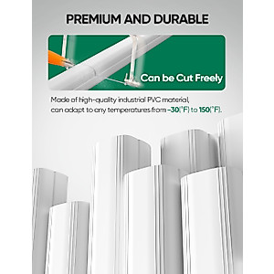 Plusluck 4" 14Ft Mini Split Line Set Cover Kit PVC Decorative Pump Covers AC Line Cover for Outside Units Air Conditioners & Heat Pump