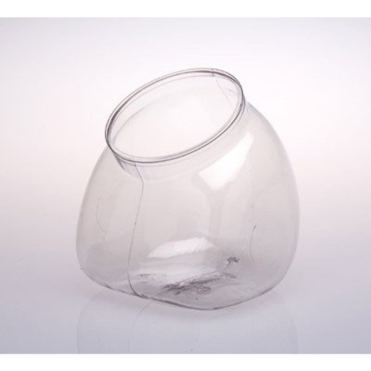 TELL INDUSTRIES 64 oz Flattened Globe Plastic Storage Container with Lid (1) - Reusable & Recyclable - Shatterproof Jars - Clear Plastic Jars for Cookies, Candy, Laundry Detergent Pods