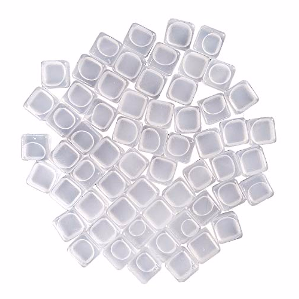 VOJP Reusable Ice Cubes Plastic Whiskey Stones to Keep your Drinks such as Lemon Wine Cold Longer Good for Party and Wedding Filled with Pure Water Comes in White Clear Color (60 Packs)