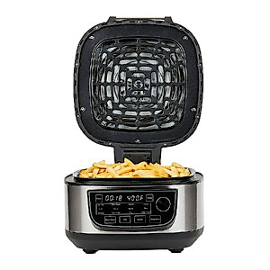 PowerXL Grill Air Fryer Combo Plus 6 QT 12-in-1 Indoor Grill, Air Fryer, Slow Cooker, Roast, Bake, 1550-Watts, Stainless Steel Finish