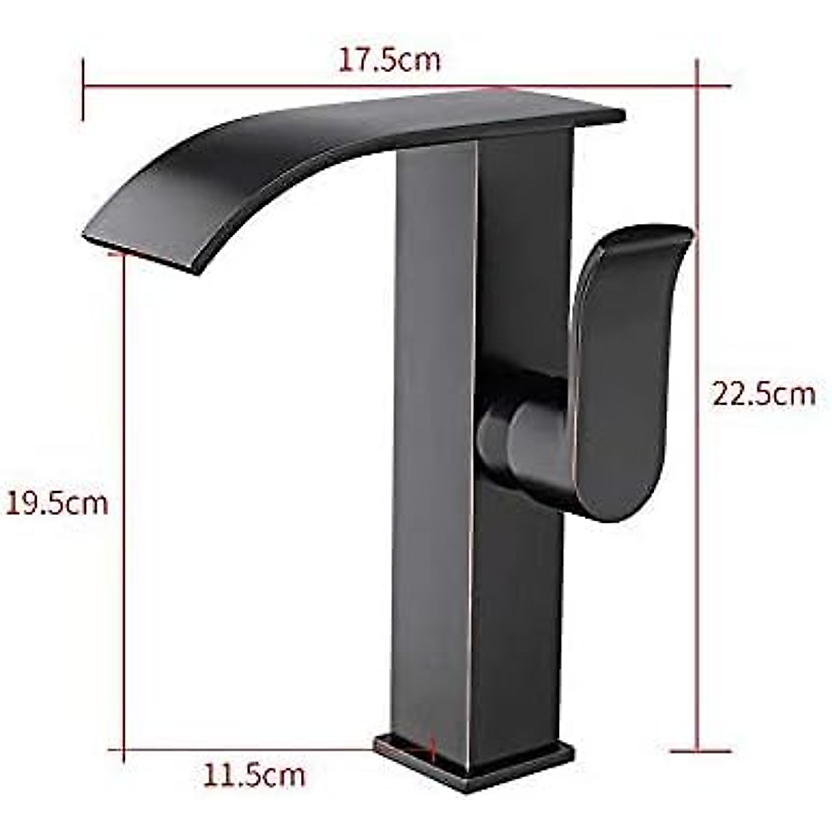 Kitchen Taps Basin Faucet Bathroom Waterfall Faucet Mixer Single Handle Brass Faucet Hot and Cold Bath Mixers Square Taps