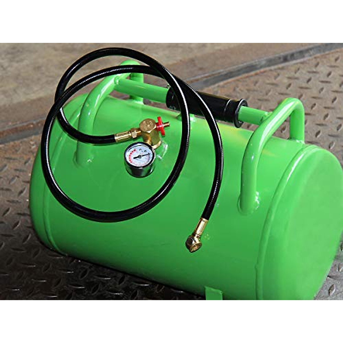 Grip Air Tank Assembly Kit - 4 ft Air Hose with 1/4" NPT Tire Chuck, Brass Manifold, 0-200 PSI Gauge - Safety Bypass Valve - Manual Override - On/Off Air Adjustment - Home, Garage, Workshop - 300 PSI