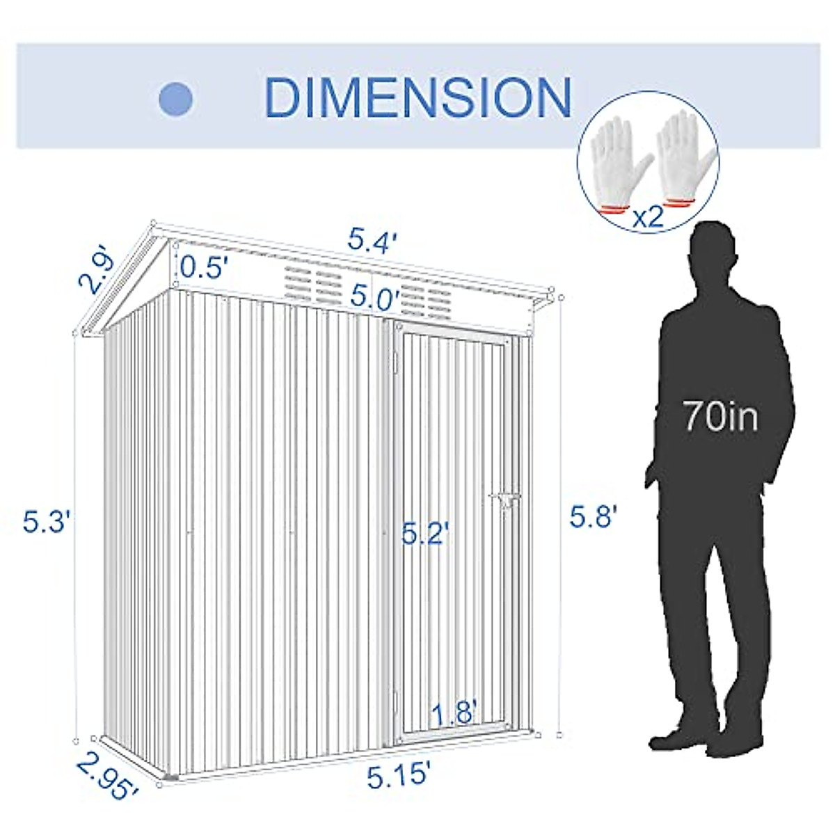Morhome Sheds & Outdoor Storage, 3x5 FT Outdoor Storage Shed, Outdoor Shed Garden Shed Tool Shed with Lockable Door for Garden Backyard Patio