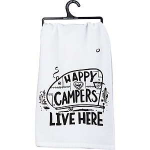 Primitives by Kathy 35519 Made You Smile Dish Towel, 28", LOL - Happy Campers