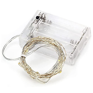 Led Fairy Lights Battery Operated Mini Battery Powered Silver Wire Starry Fairy Lights for Bedroom, Christmas, Parties, Wedding, Centerpiece, Decoration (Blue)