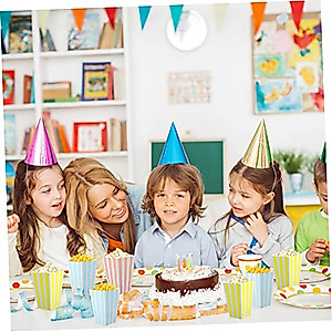 60 Pcs Popcorn Boxes Carton Disposable Containers Snack Boxes for Plastic Container Popcorn Bags Paper Popcorn Boxes Movie Night Supplies Stripe Popcorn Boxes Popcorn Buckets