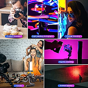 ULANZI Handheld Light Wand, 360° RGB LED Video Light for Photography, 2000mAh Rechargeable Mini Light Stick for Video Shooting, 2500-9000K Dimmable Camera Light w LCD, Support Magnetic Attraction