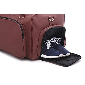 Florida State FSU Seminoles Football Leather Travel Kit Duffel Gym Bag - Made from same material as footballs by official licensee Zumer Sport - Shoulder Strap and Handles - Shoe Compartment - Brown