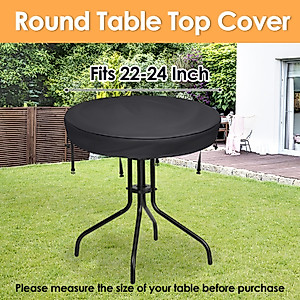 TOHONFOO Round Coffee Table Cover - Waterproof Anti-UV Round Patio Table Cover - Fits Round Outdoor Table Up to 22-24 Inch