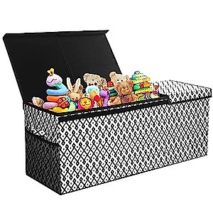 YUNLINLI Toy Box Chest for Boys Girls Toy Organizer and Storage Bins Organizer with Removable Lids Foldable Toy Chest Storage Bin for Playroom Bedroom Large Size 40x14x16inch
