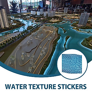 Lurrose 5 Sheets Pearlescent Ripple Stream Sheet Artificial Water Effect Sheet Panel Stream Pattern Lake River Diorama Scene Scenery for Home DIY Craft Art Blue