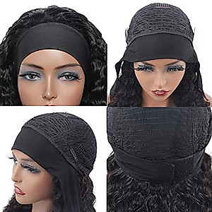 Aiterina Headband Wig Deep Wave 12 Inch Human Hair Headband Wig Curly hair Glueless Human Hair Wigs Machine Made No Lace deep Curly Headband Wig Natural color