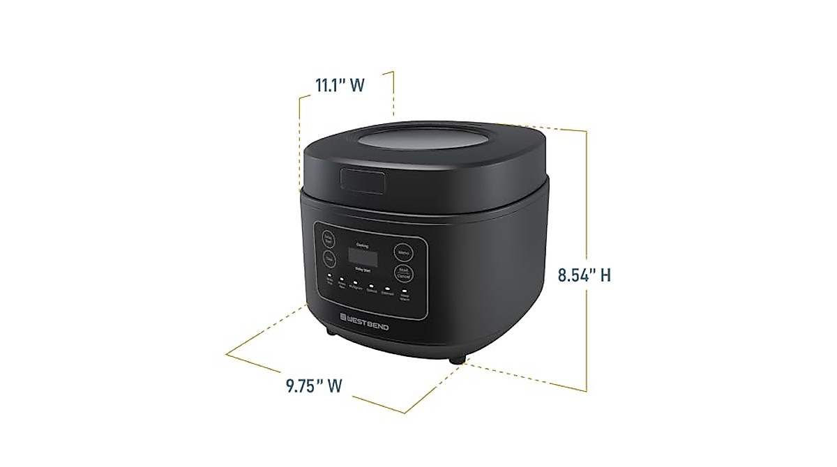 West Bend Rice & Grain Cooker | 7-in-1 Programmable 12-Cup