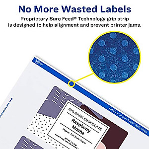Avery Durable Waterproof Rectangle Labels with Sure Feed, 3" x 5", 30 Oil and Tear-Resistant Waterproof Labels, Print-to-The-Edge, Laser/Pigment-Based Inkjet Printable Labels
