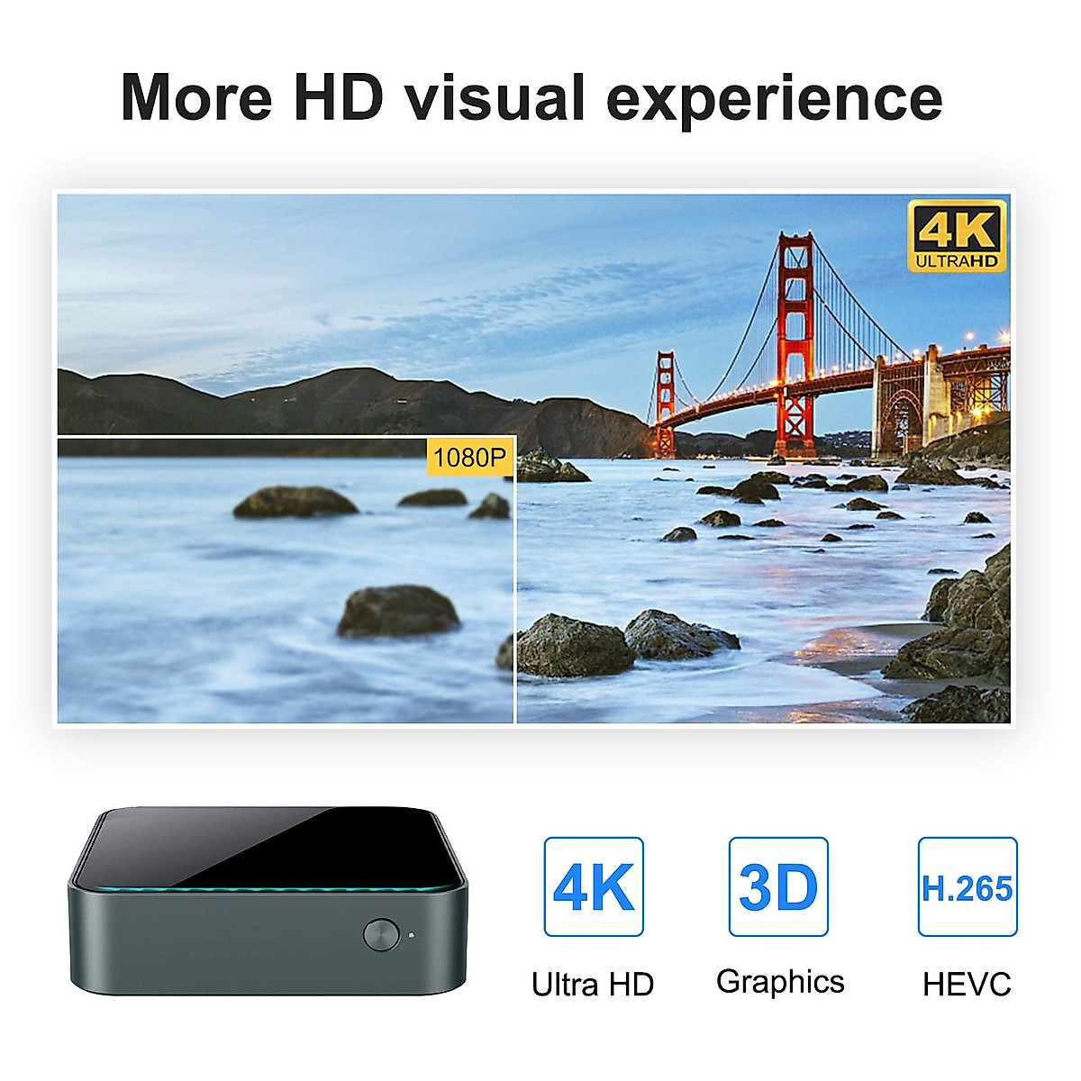 4K Mini PC 8GB RAM 128GB EMMC Windows 10 Pro, Intel Celeron J3455 Processor (Up to 2.3GHz) Mini Desktop Computer with BT 5.0, 2.4G+5G Dual Band WiFi, HDMI/VGA, LAN 1000M Gigabit Ethernet