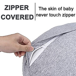 Pro Goleem Nursing Pillow Cover 100% Jersey Cotton 2 Pack Soft Feeding Pillow Slipcover for Breastfeeding Moms Fits Standard Infant Nursing Pillow or Positioner Grey for Boys and Girls