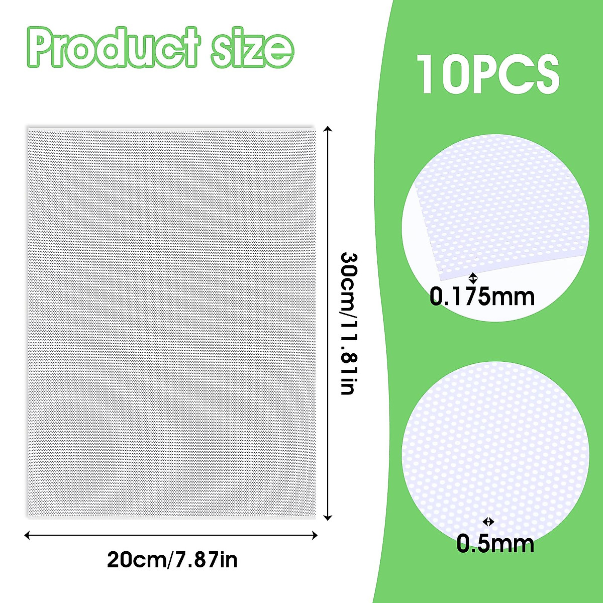 10 Pcs Fursuit Eye Mesh Plastic Canvas Sheets 0.5mm White Eye Mesh for Mask 0.5mm Waterproof Printable PVC Mesh for Mask Eyes Furries Cosplay Props Sculpting Fursuits Decor Craft Making 30x20cm