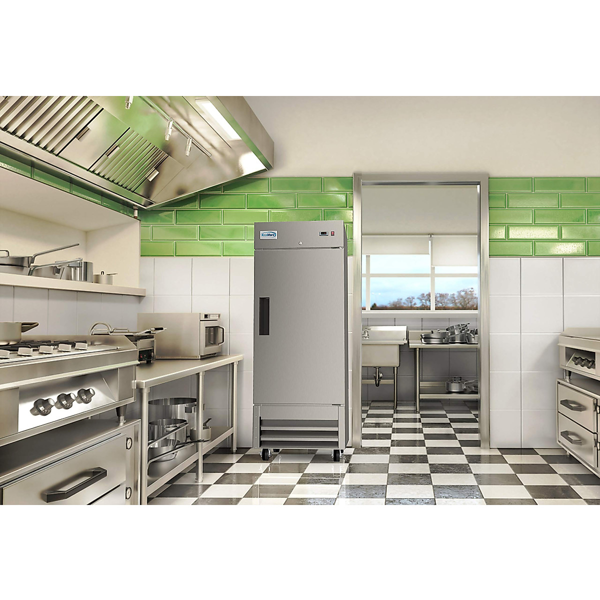 KoolMore 29" 1 Door Stainless Steel Upright Commercial Reach-in Freezer - 23 cu. ft