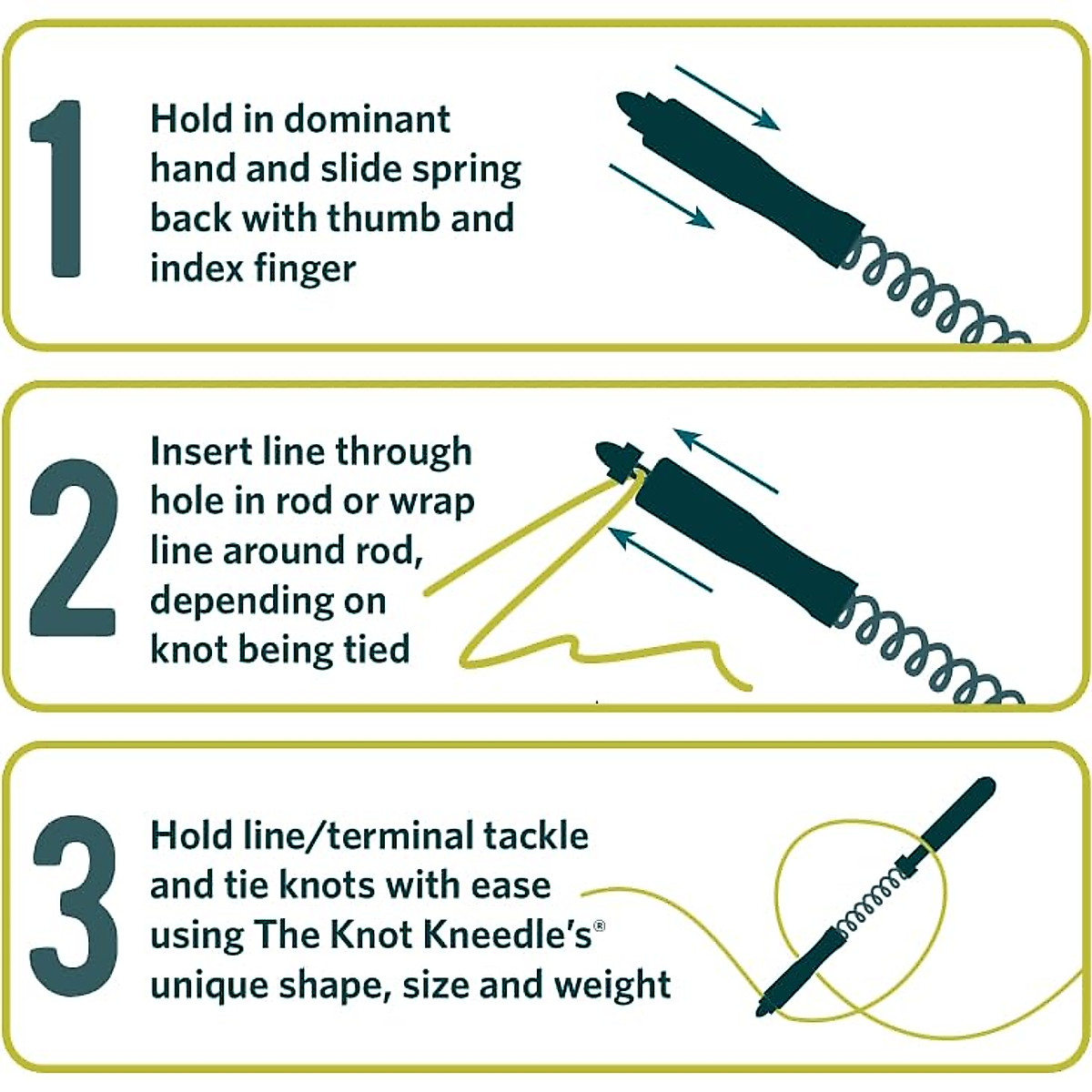 KNOT KNEEDLE - Designed to Tie Your Knots with Ease and Keep You Fishing Longer (2-Pack W/Zingers)