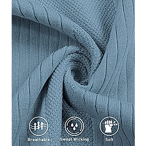 V VALANCH Vintage Shirts for Men Polo Shirt Short Sleeve Collared Knit Golf Polo Blue Shirt