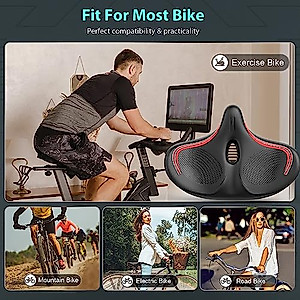 YODOTE Oversized Bike Seat for Peloton Bike & Bike+, Comfort Wide Bike Seat Bicycle Saddle Replacement for Women & Men, Compatible with Peloton, Spin Bike, Exercise Bike or Road Bike