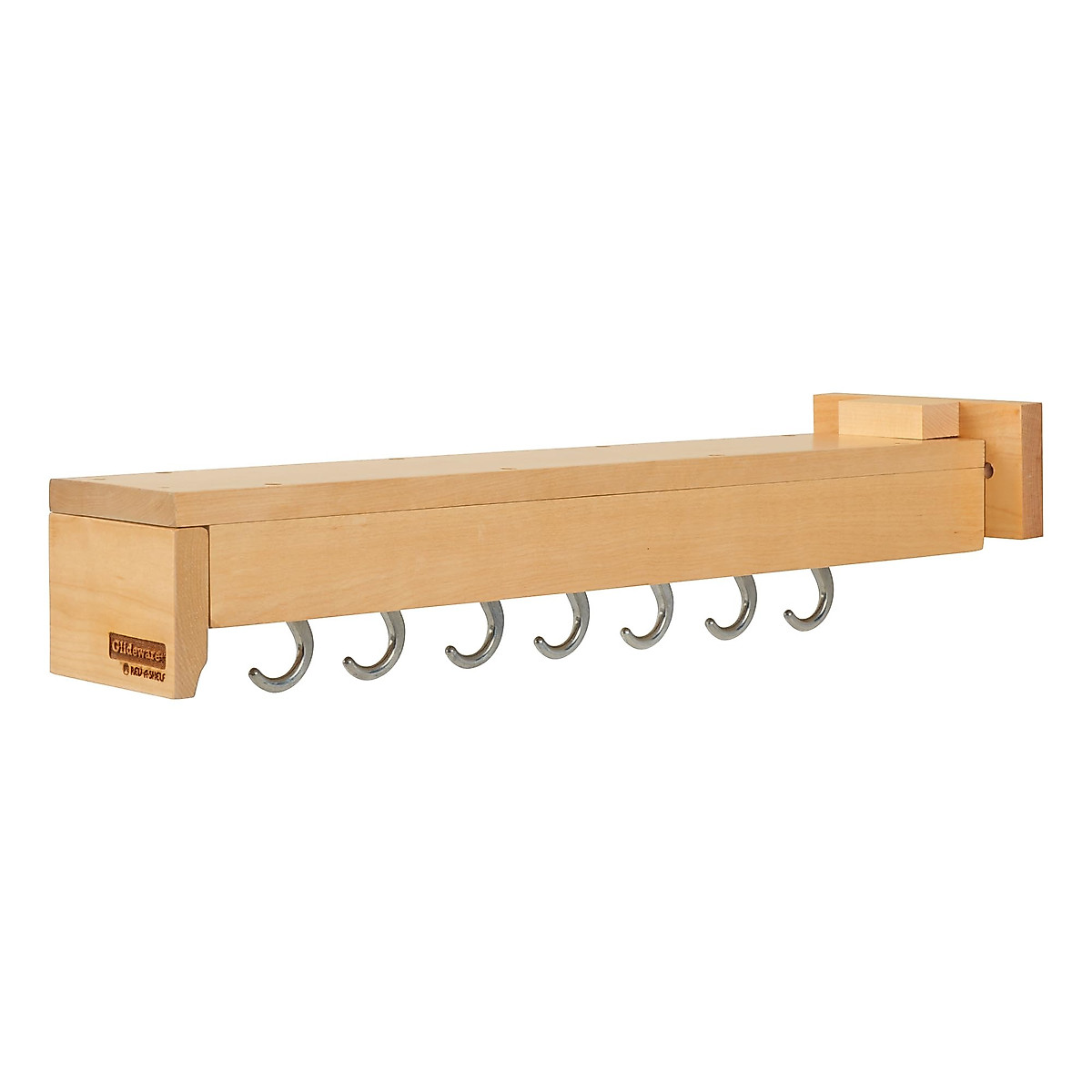 Rev-A-Shelf GLD-W22-SC-7 Pull Out Kitchen Cabinet Pantry Organizer Hanging Hooks with Ball Bearing Slide System, Maple Wood