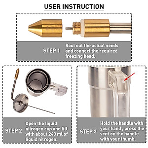 INPANOLS Liquid Nitrogen Sprayer, 300ml Liquid Nitrogen (LN2) Tank with 9 Freeze Heads, Not Contain Liquid Nitrogen