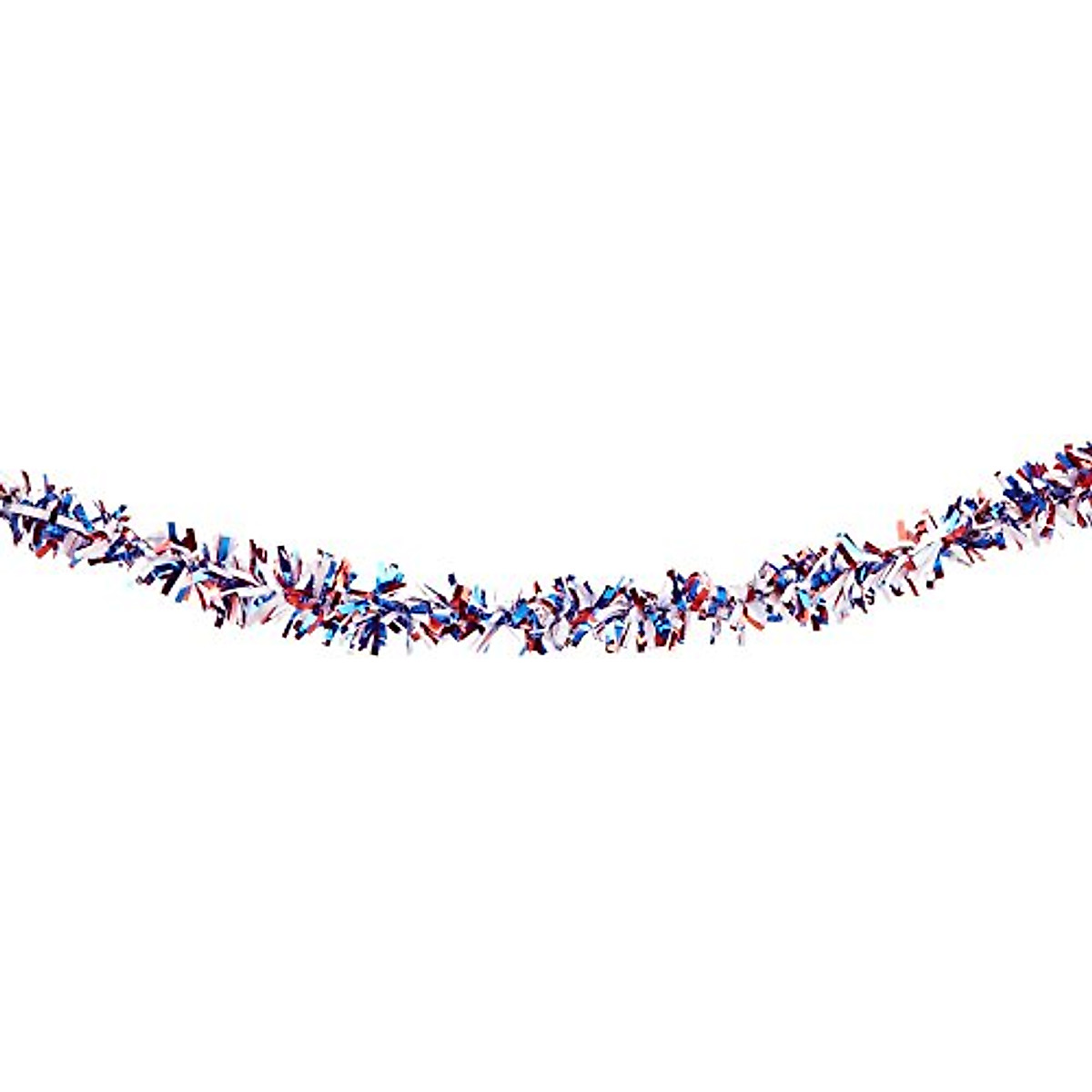 Beistle 50281-RWB Metallic Festooning Garland, 4" x 15', Red/White/Blue