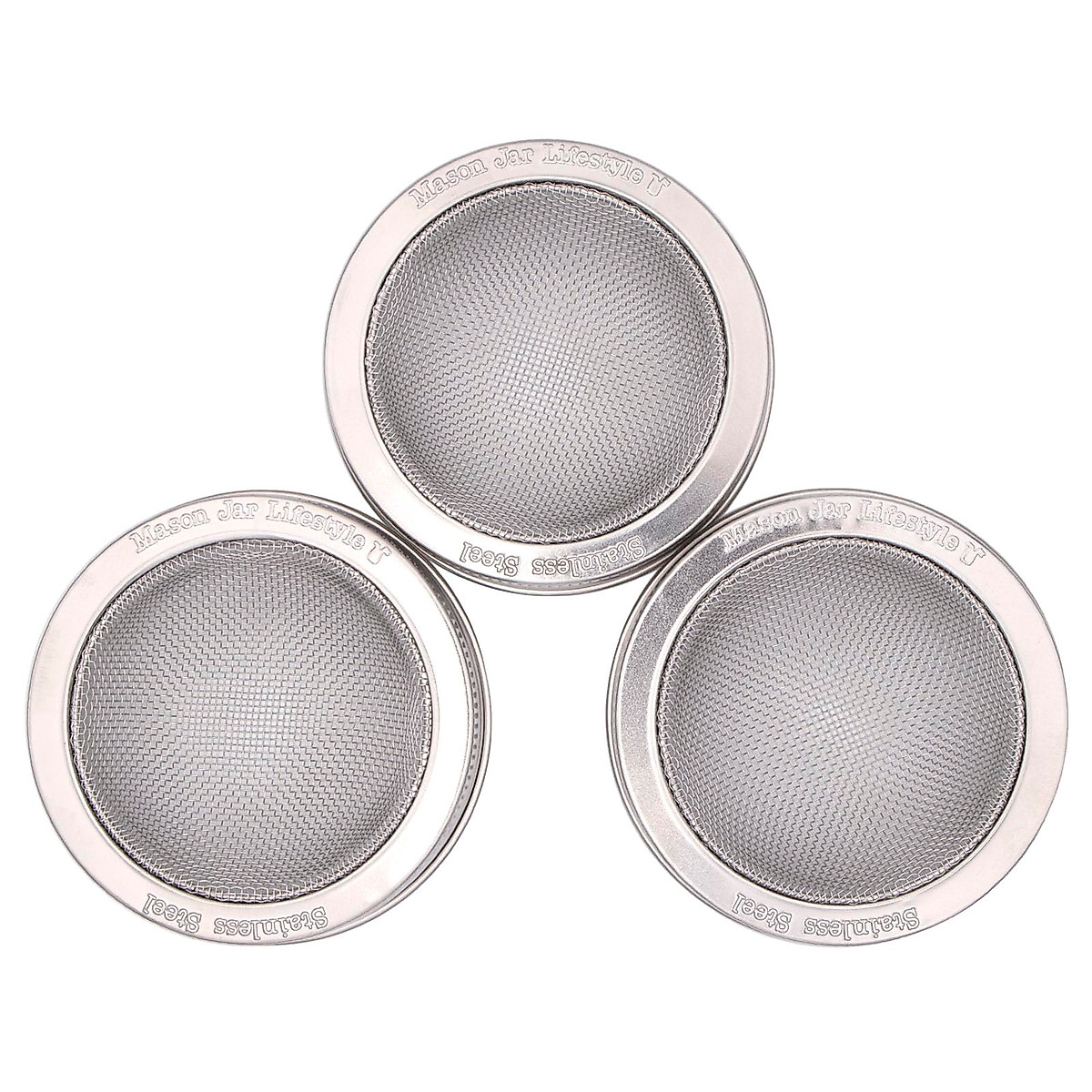 3 Pack Rust Proof Sprouting Lids for Wide Mouth Mason Jars by Mason Jar Lifestyle - Curved For Better Airflow - 316 Stainless Steel - One Piece Design…