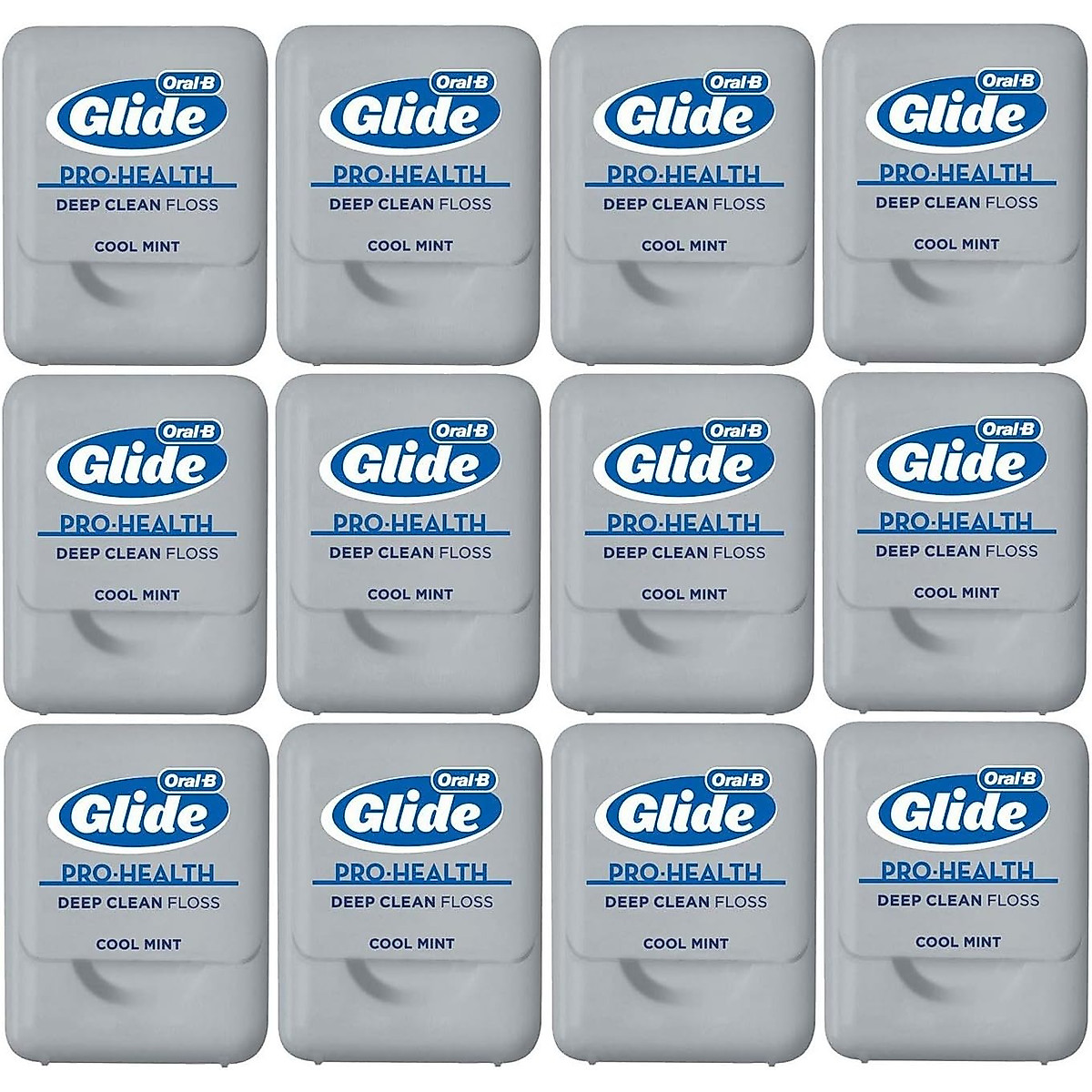 Glide Deep Clean Floss Cool Mint 4m (4, 3 yd/vg) (Pack of 12)
