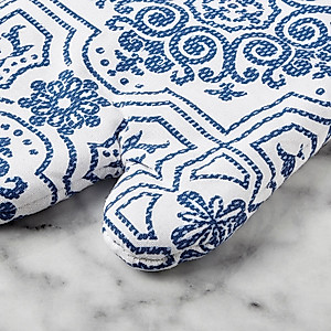 Martha Stewart Printed Oven Mitt Set, 7"x13", Strie Medallion