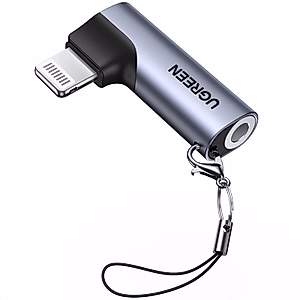 UGREEN Headphone Adapter for iPhone Lightning to 3.5mm Jack MFi TRRS Aux Earphone Stereo Audio Mic Converter Mini Dongle Compatible with iPhone 14 13 Pro Max 12 11 XR XS SE 2022, iPad, Headset, Car